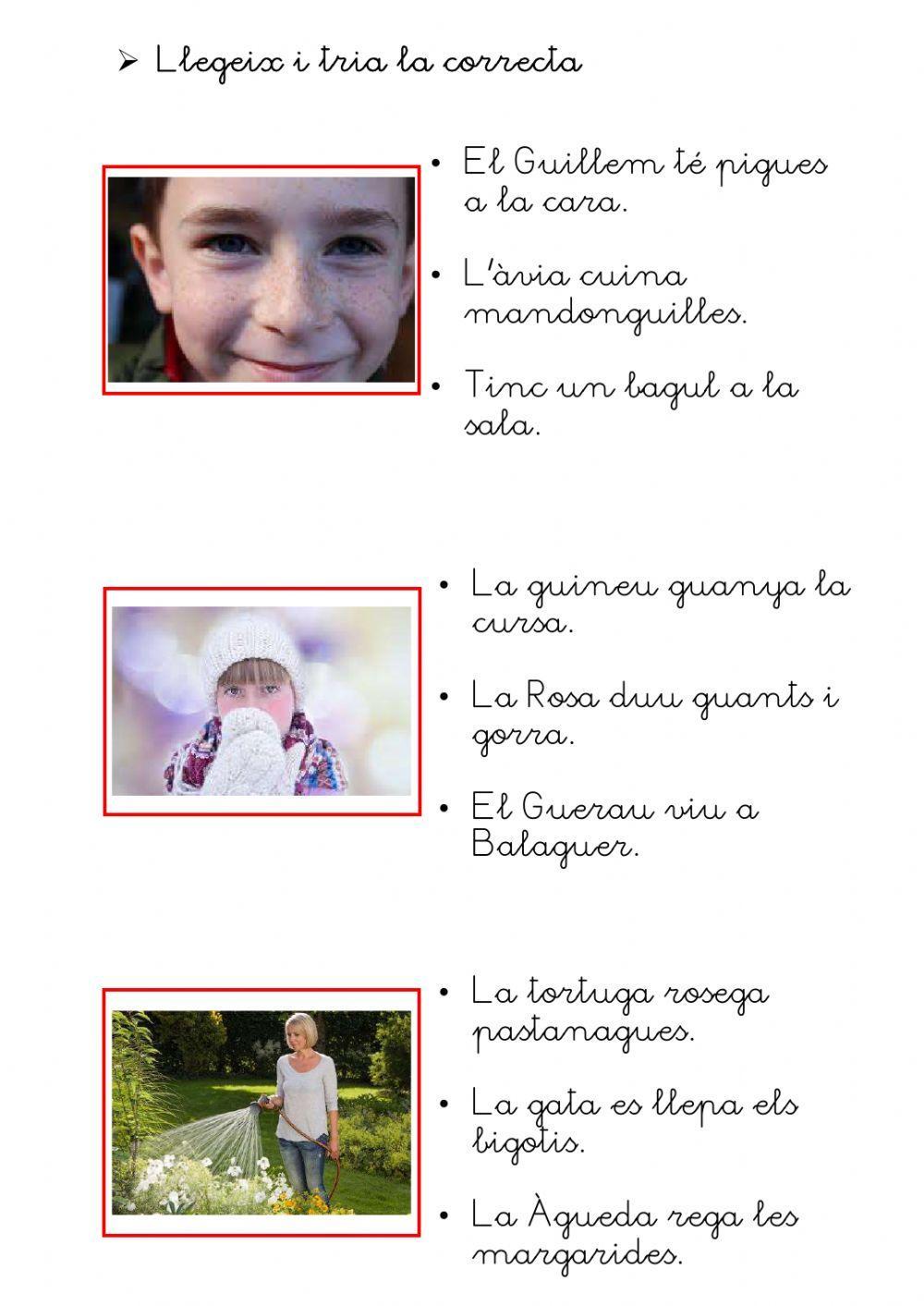 Lletra g ga go gu worksheet | Live Worksheets