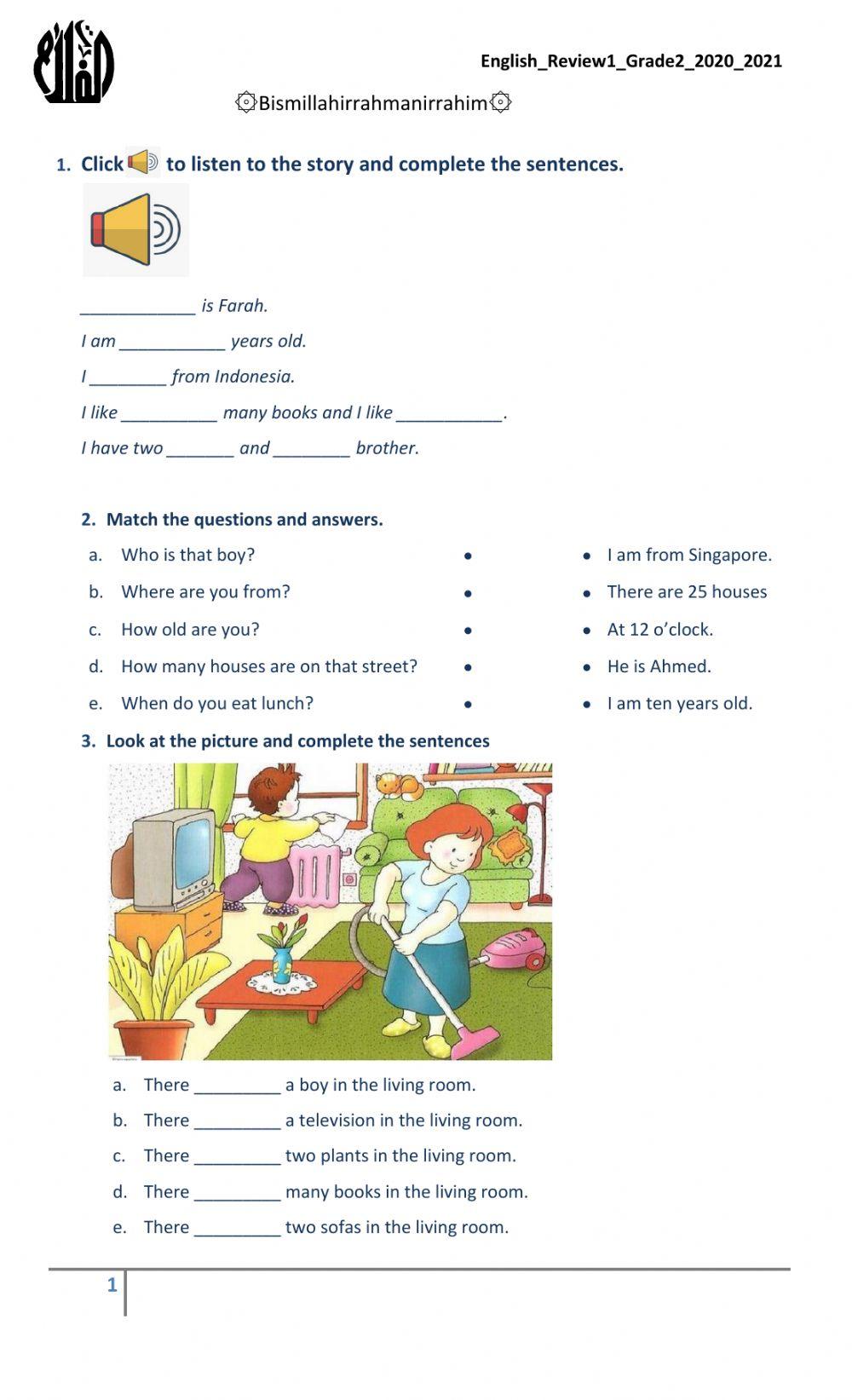 English online exercise for Grade 2 | Live Worksheets