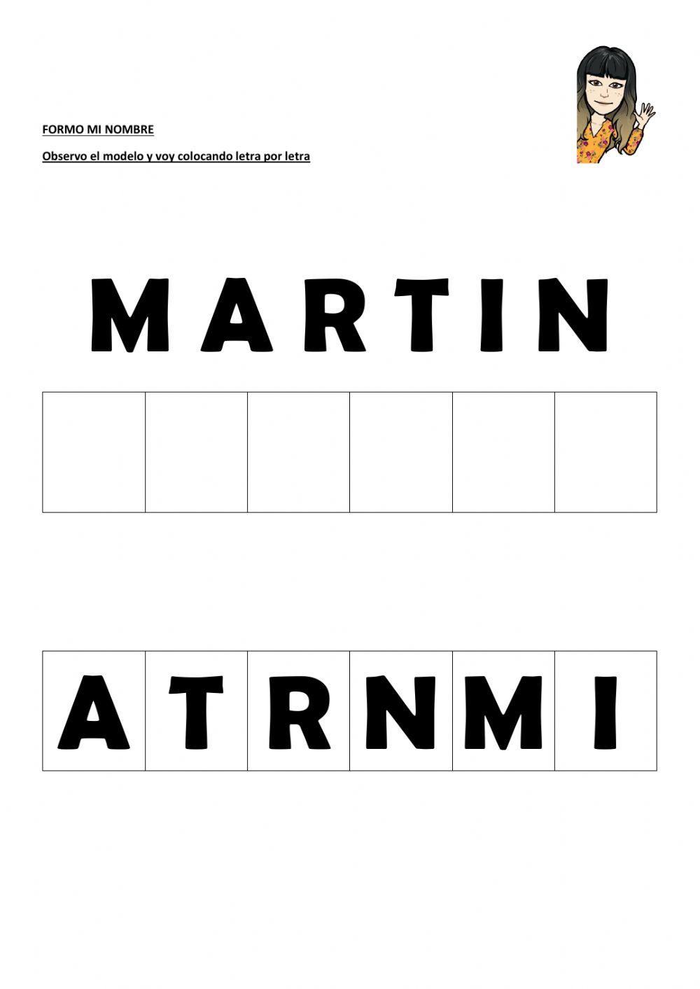 Completo el nombre worksheet | Live Worksheets