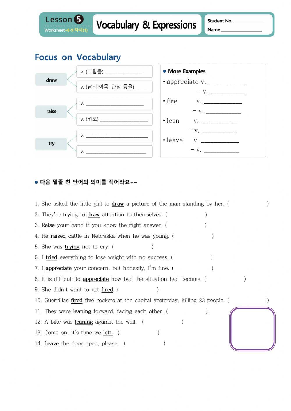 Lesson 5 - Language in use worksheet | Live Worksheets