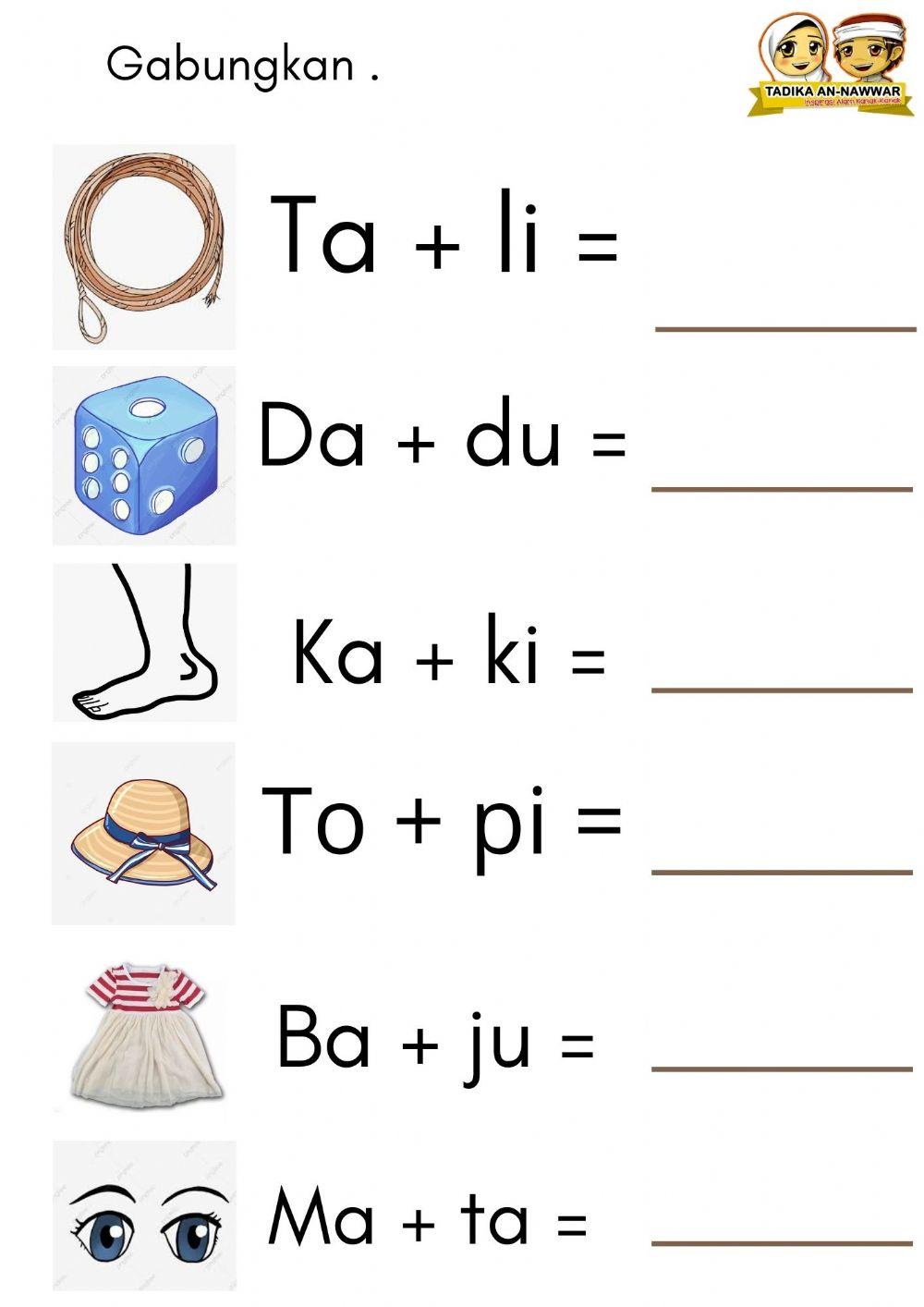 Bahasa melayu : suku kata | Live Worksheets