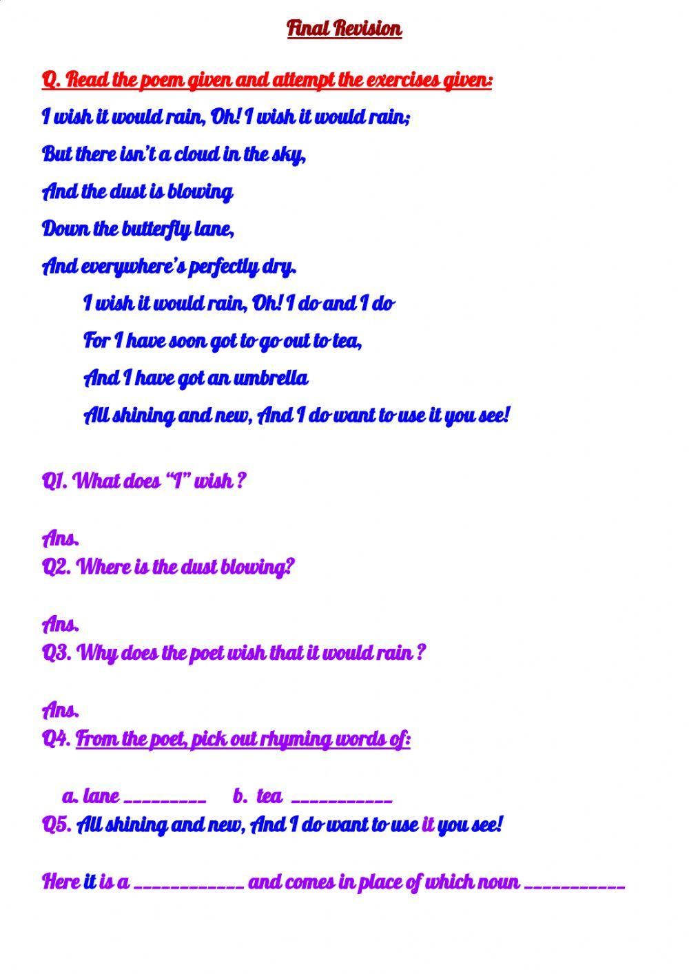 Final Revision interactive worksheet | Live Worksheets