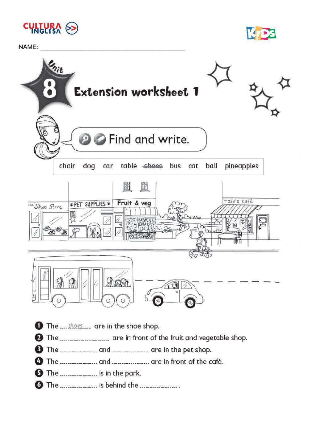 Find and Write (Kid's Box 2 - Unit 8) worksheet | Live Worksheets