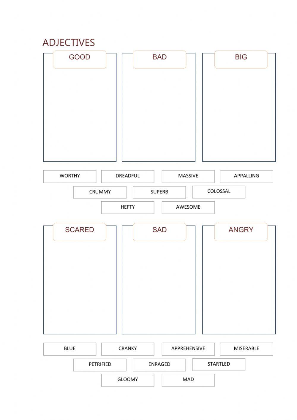 Building up vocabulary worksheet | Live Worksheets