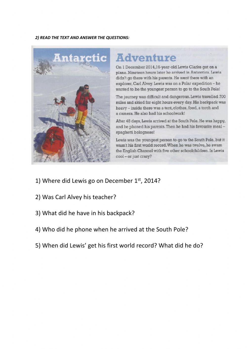 Simple Past Test 1 Reading 6009981 | GabrielaR82 | Live