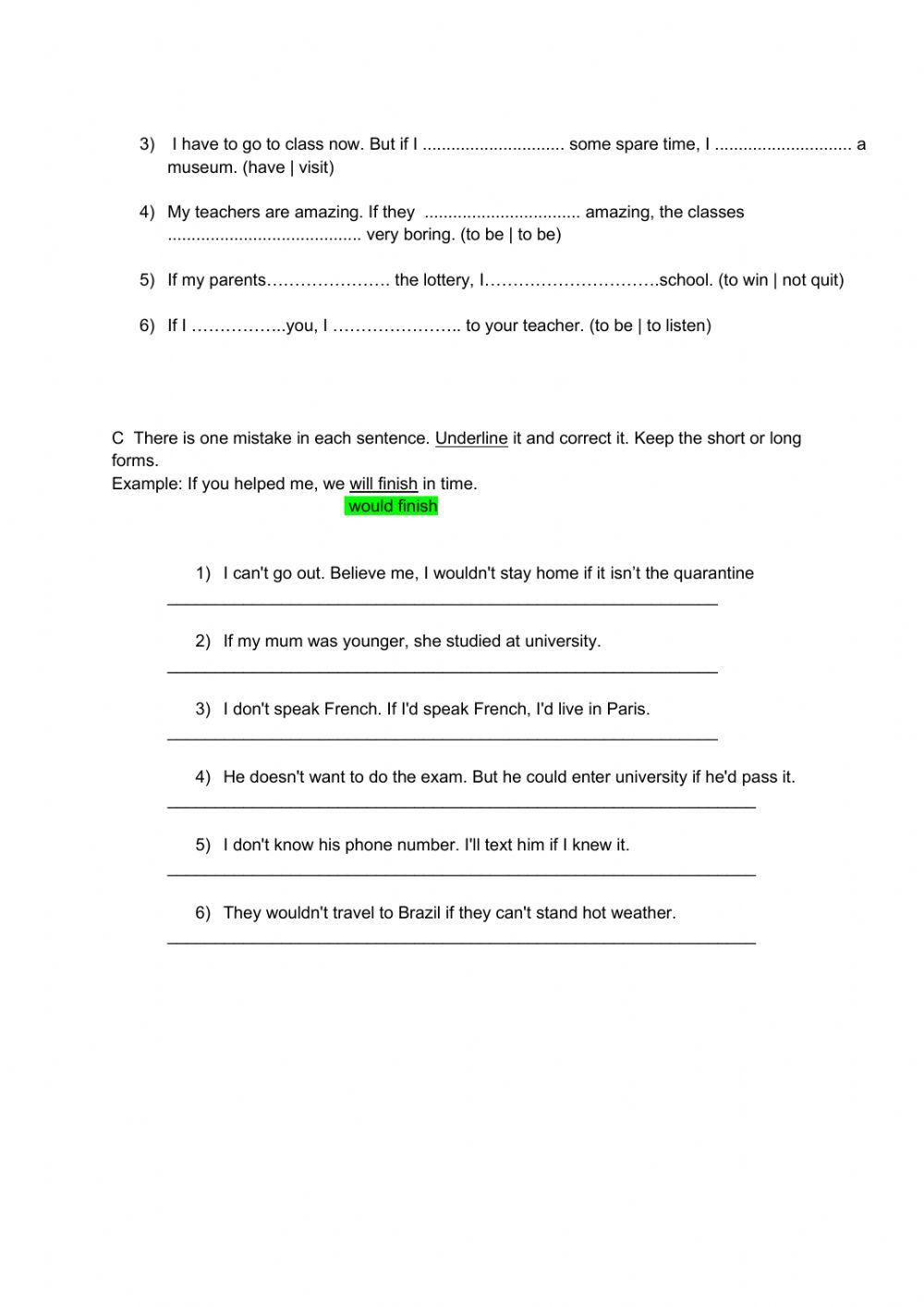2nd Conditional activity | Live Worksheets