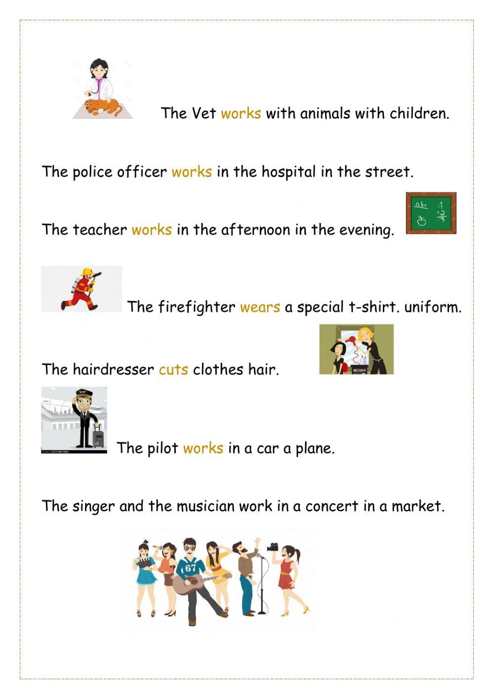 Jobs online exercise for grade 5 | Live Worksheets