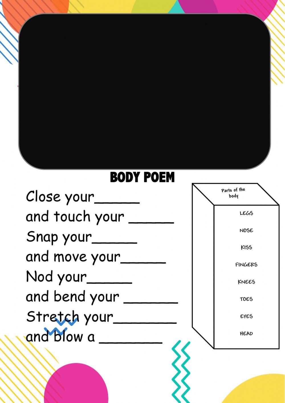 Body Poem | Free Interactive Worksheets | 358410