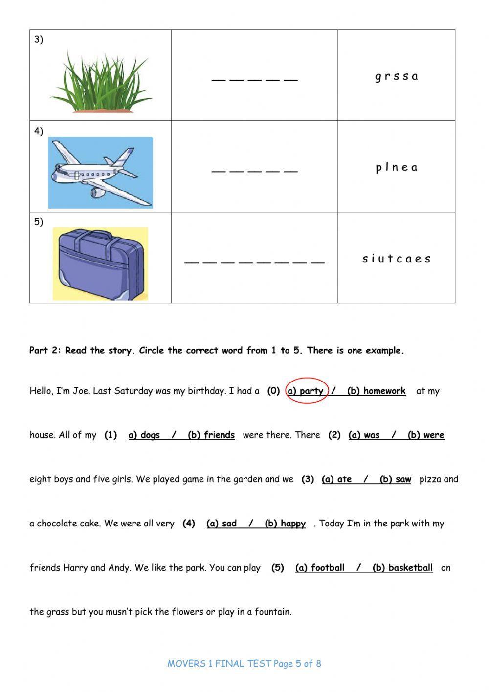 Movers 1 final … | Free Interactive Worksheets | 358697
