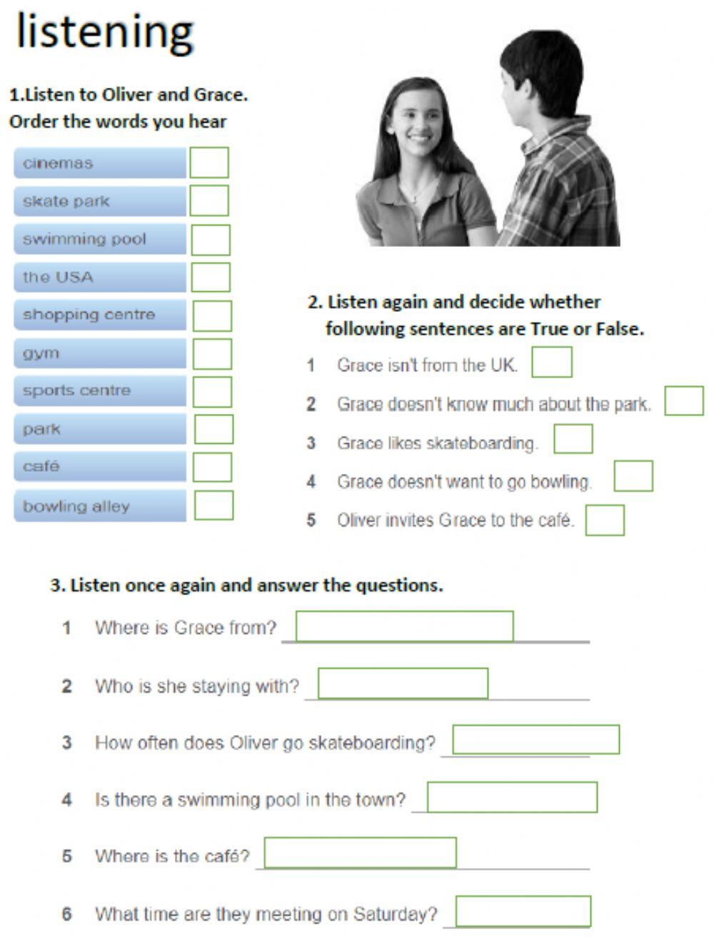 6013916 | Listening, places. Everyday activities.