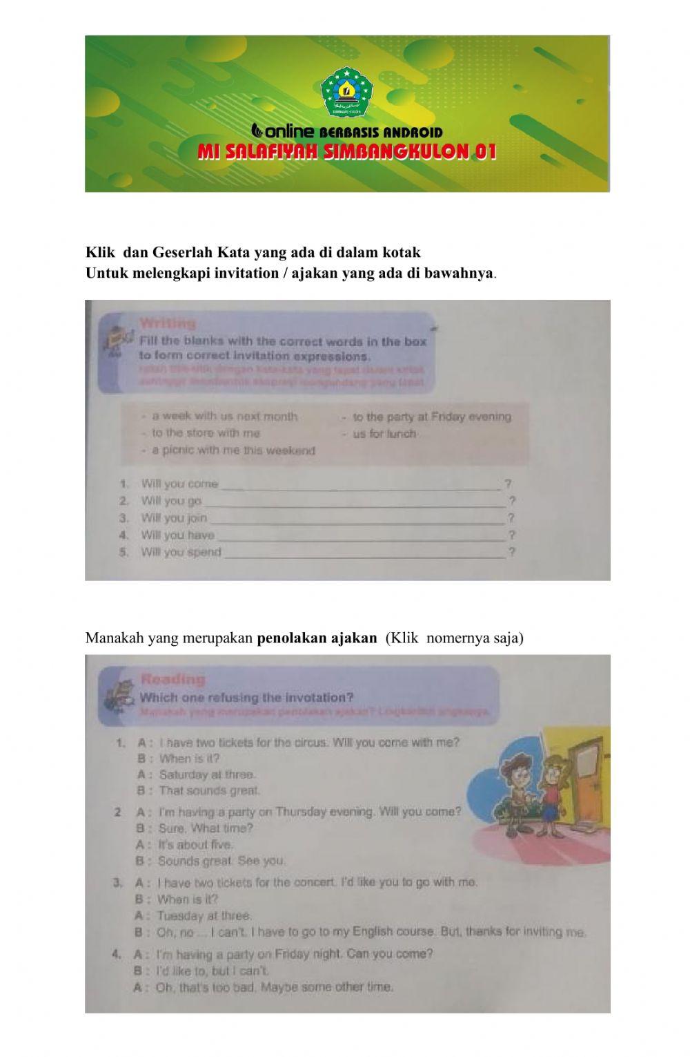 Invitation exercise | Live Worksheets