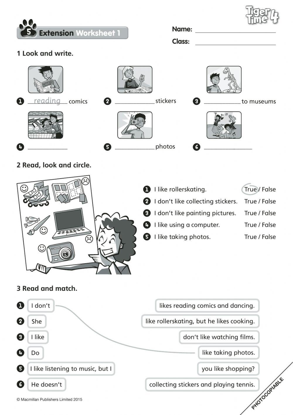 Tiger Time 4 -U… | Free Interactive Worksheets | 6014998