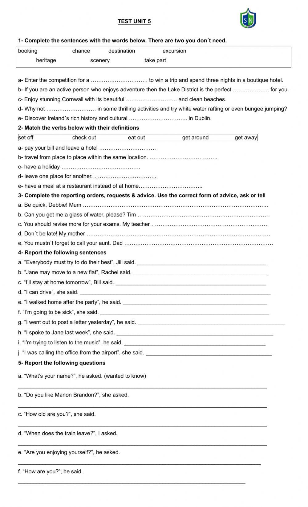 ACHIEVERS B1+ T… | Free Interactive Worksheets | 6015989