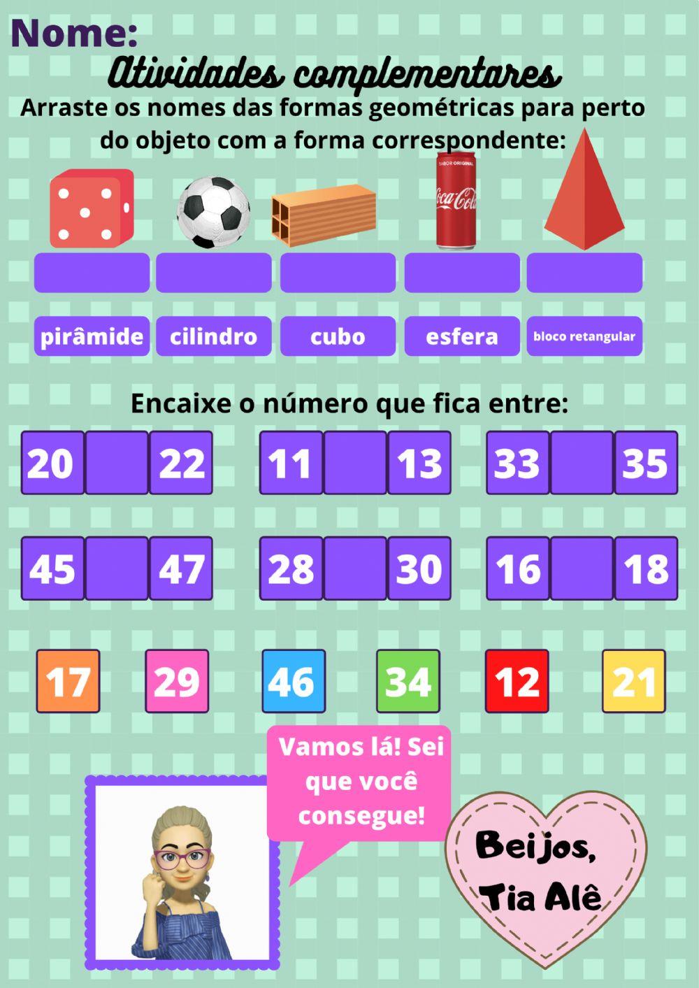 Atividades complementares 3 worksheet | Live Worksheets