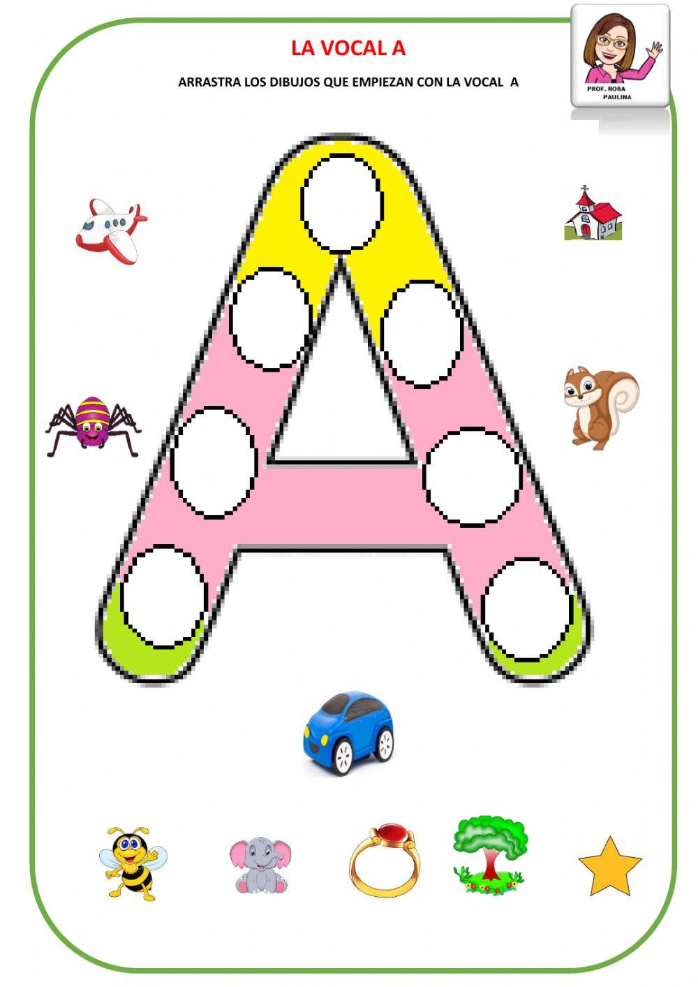 La vocal a worksheet | Live Worksheets