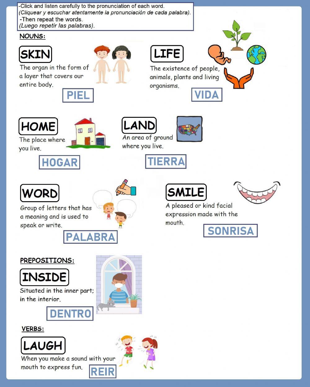 Vocabulary-2nd Part worksheet | Live Worksheets