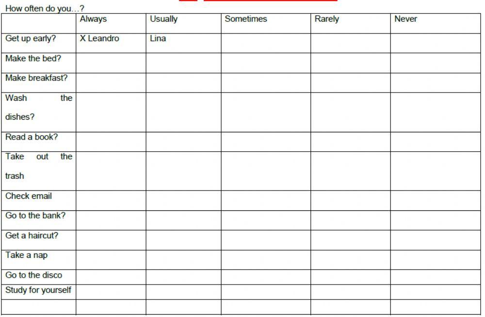 How often do you | Free Interactive Worksheets | 360930