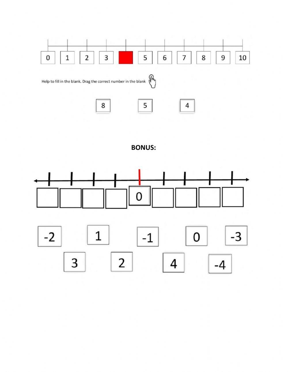 Number line exercise | Live Worksheets