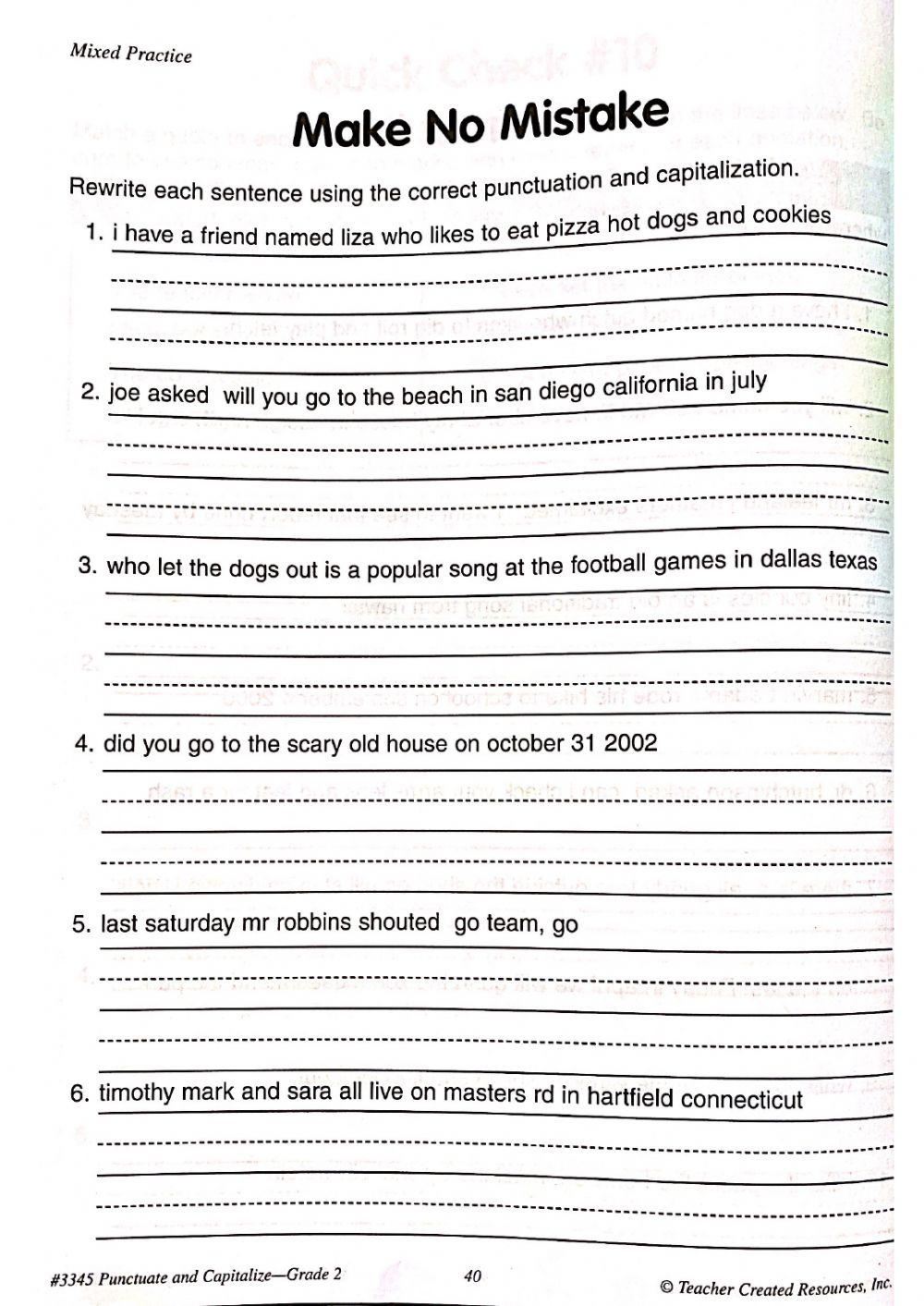 punctuation mistakes exercises