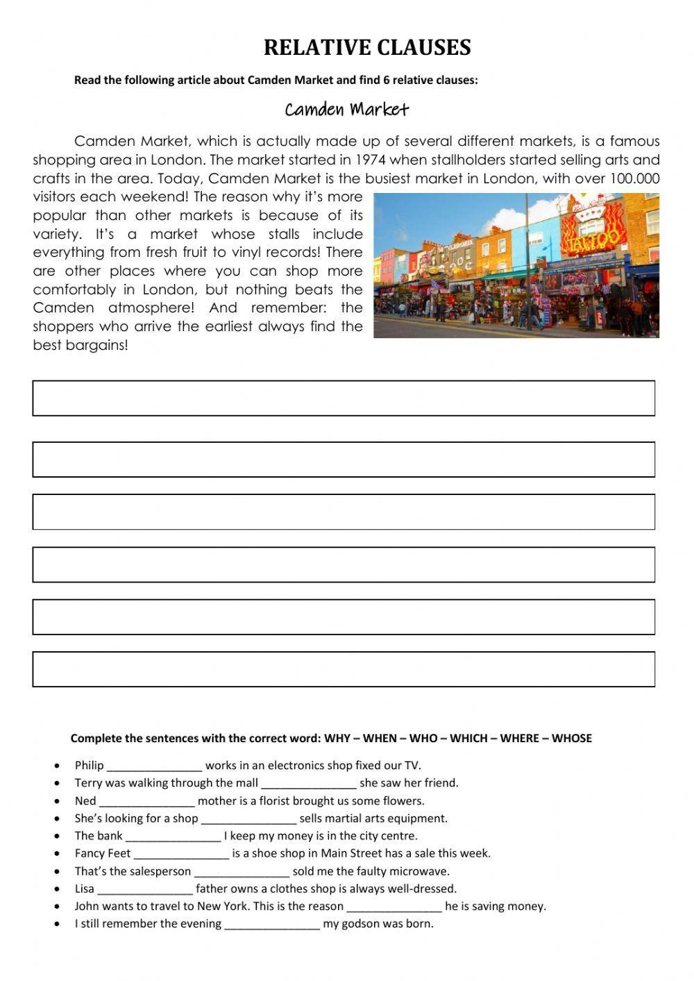 Relative clauses interactive activity for pre intermediate | Live ...