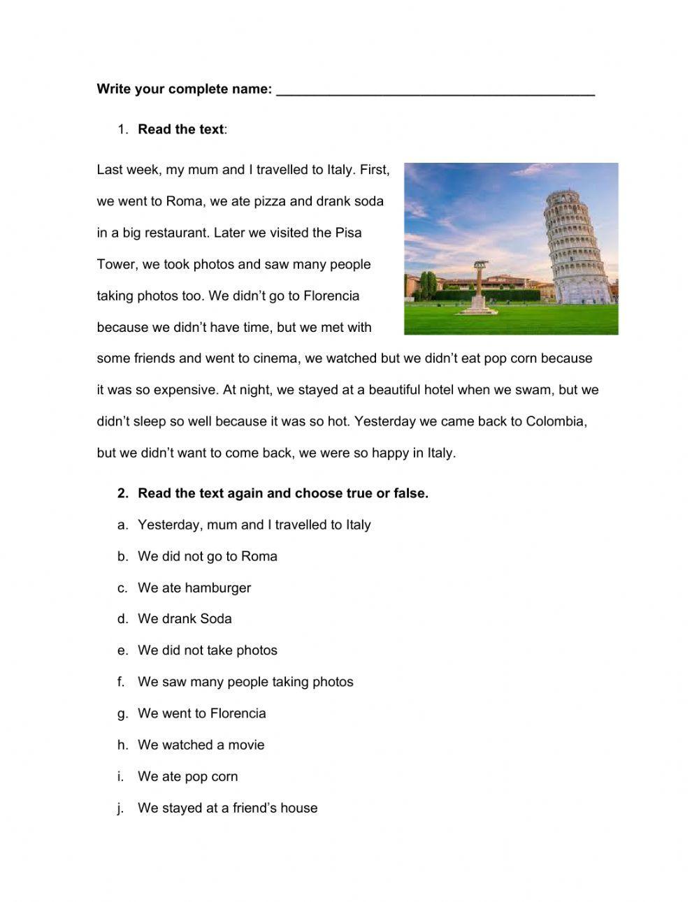 362638 Past Simple Reading Comprehension Yurany 362638 Past Simple Reading Comprehension Yurany