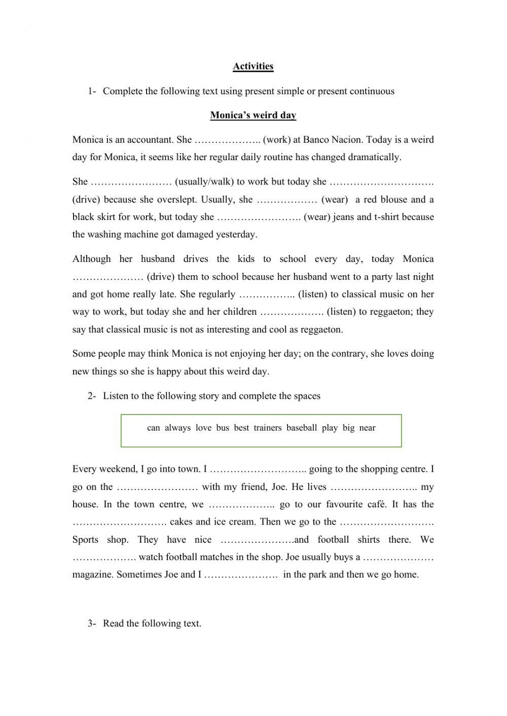 Actividad interactive exercise | Live Worksheets