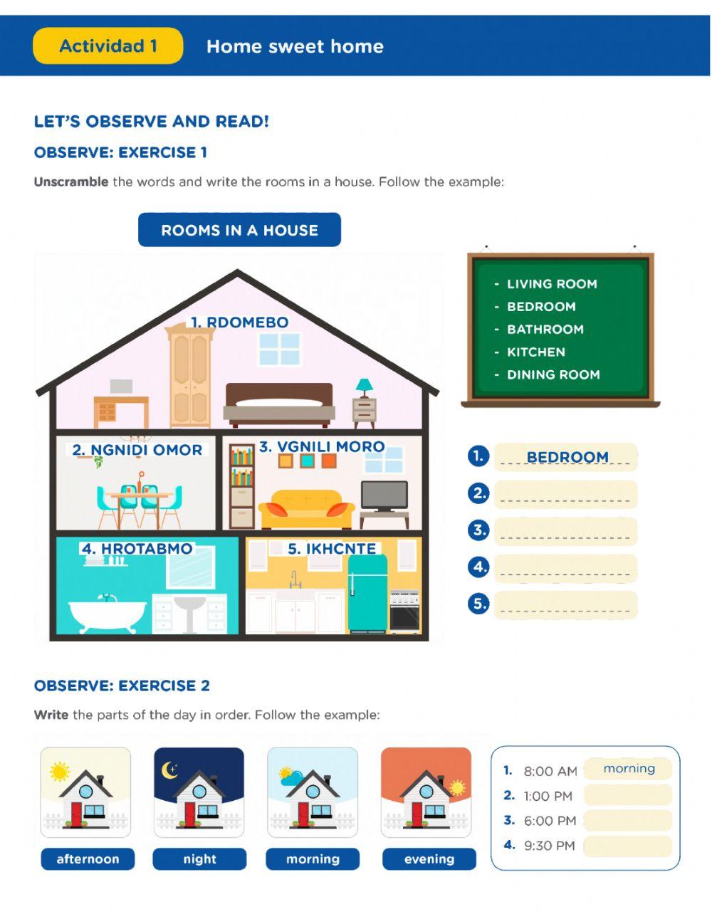 Home sweet home - W-14 (PreA1) worksheet | Live Worksheets