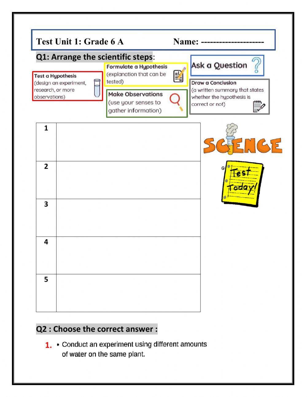 science variables worksheet