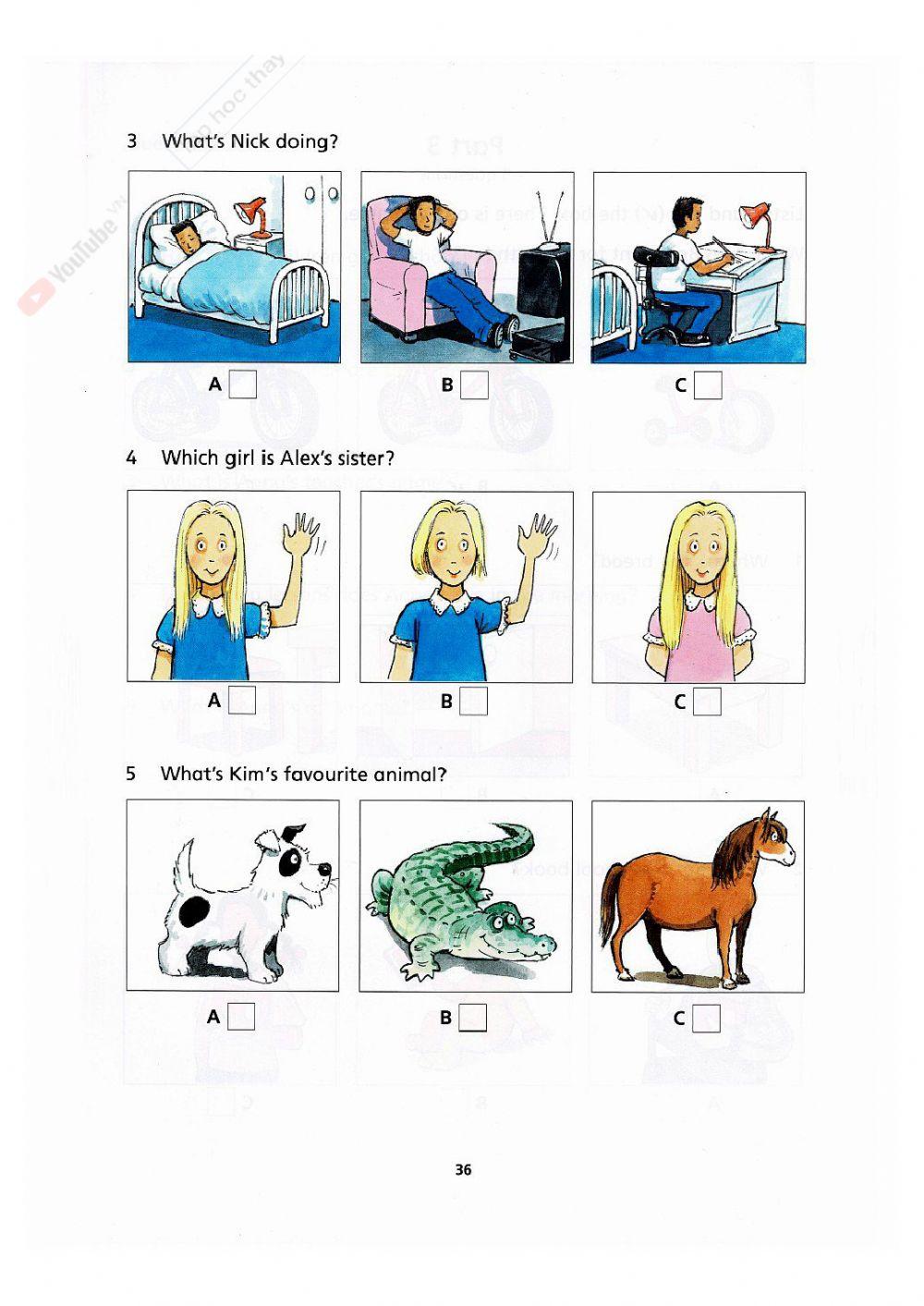 Starters Mock 5- Listening Part online exercise for | Live Worksheets