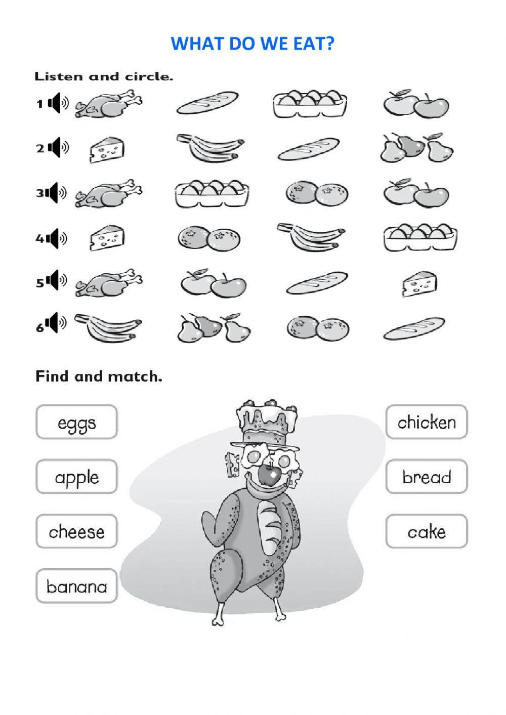 What do we eat? activity | Live Worksheets