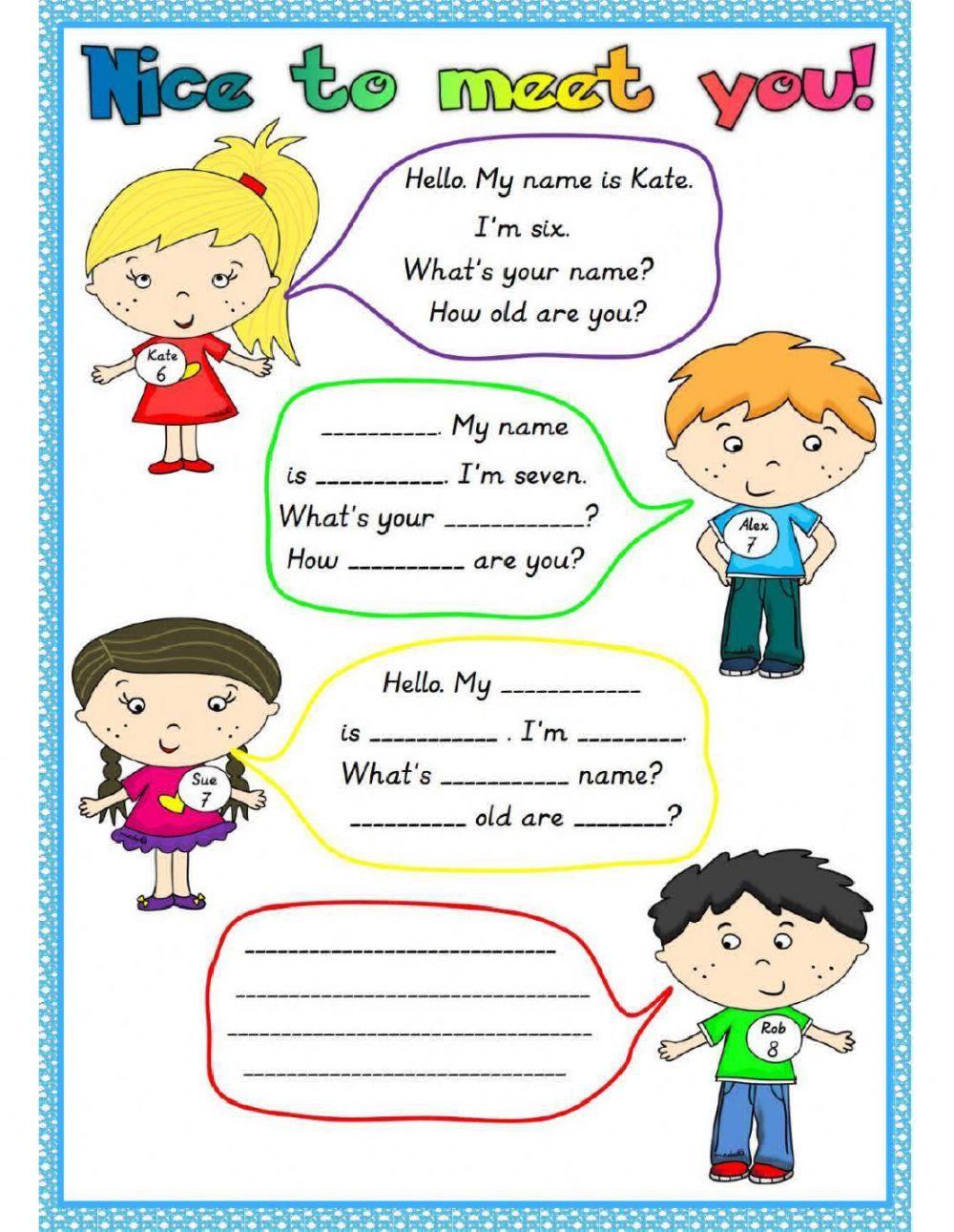 HELLO! MY NAME … | Free Interactive Worksheets | 6112181