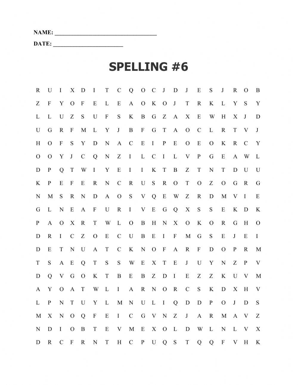 Word Search -6 worksheet | Live Worksheets