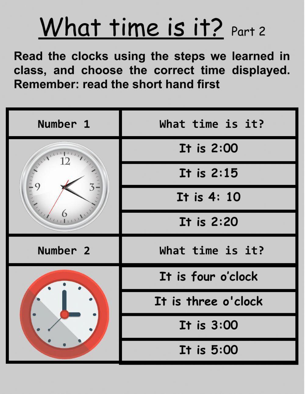 What time is it? Part 2 | LiveWorksheets | 365228