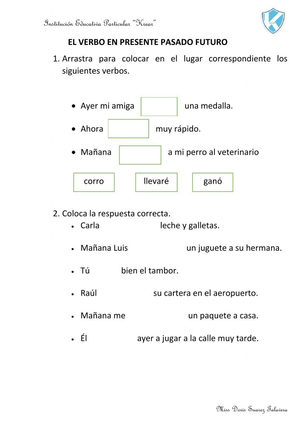 El Verbo | Free Interactive Worksheets | 365641