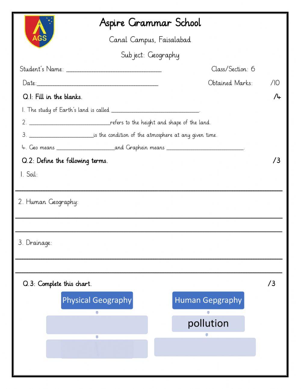 Geography | Free Interactive Worksheets | 366184