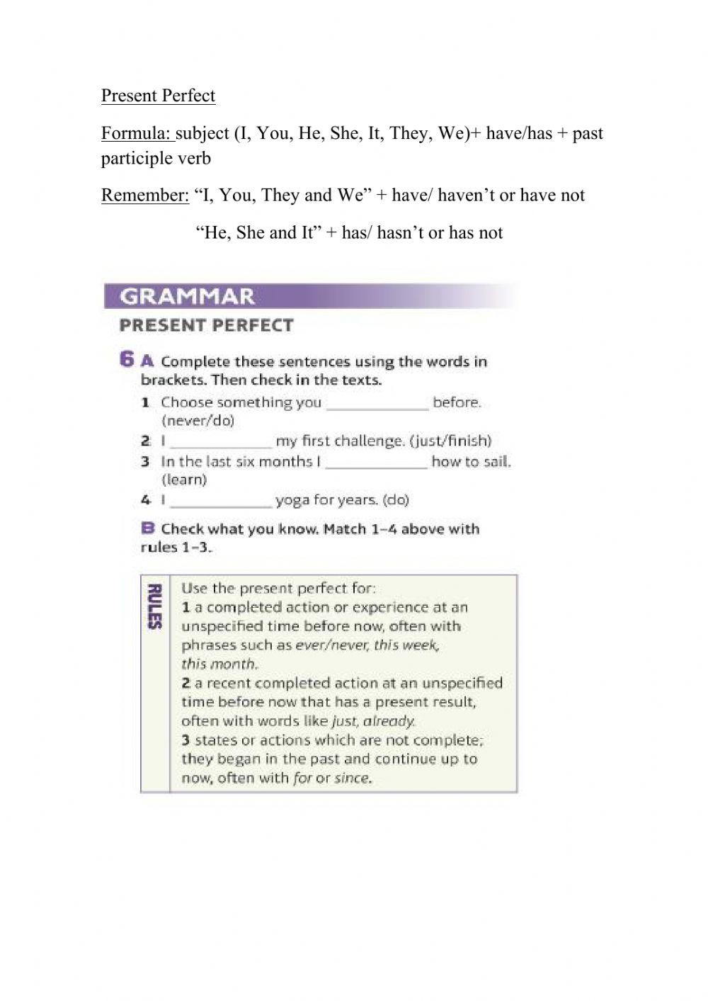 Present Perfect 366648 | Rous | Live Worksheets