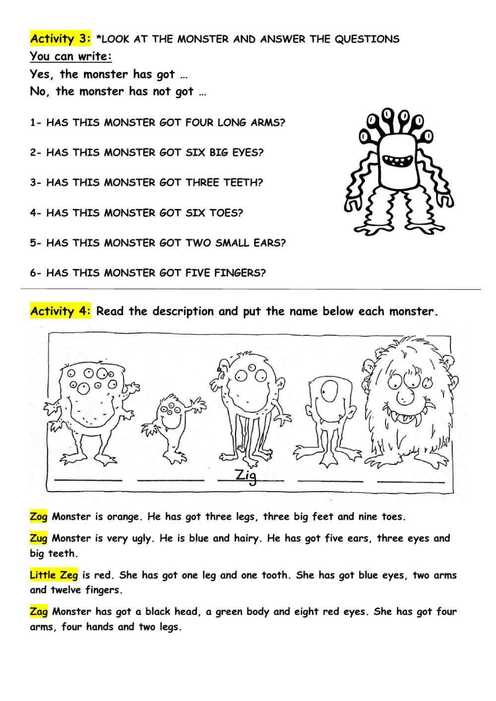 Body parts- Hav… | Free Interactive Worksheets | 6032656