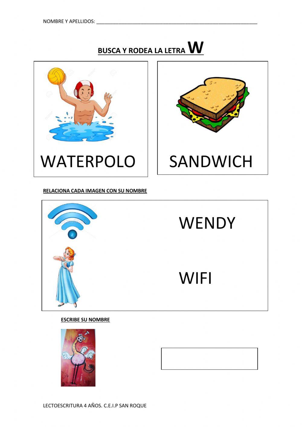 LETRA W online exercise | Live Worksheets