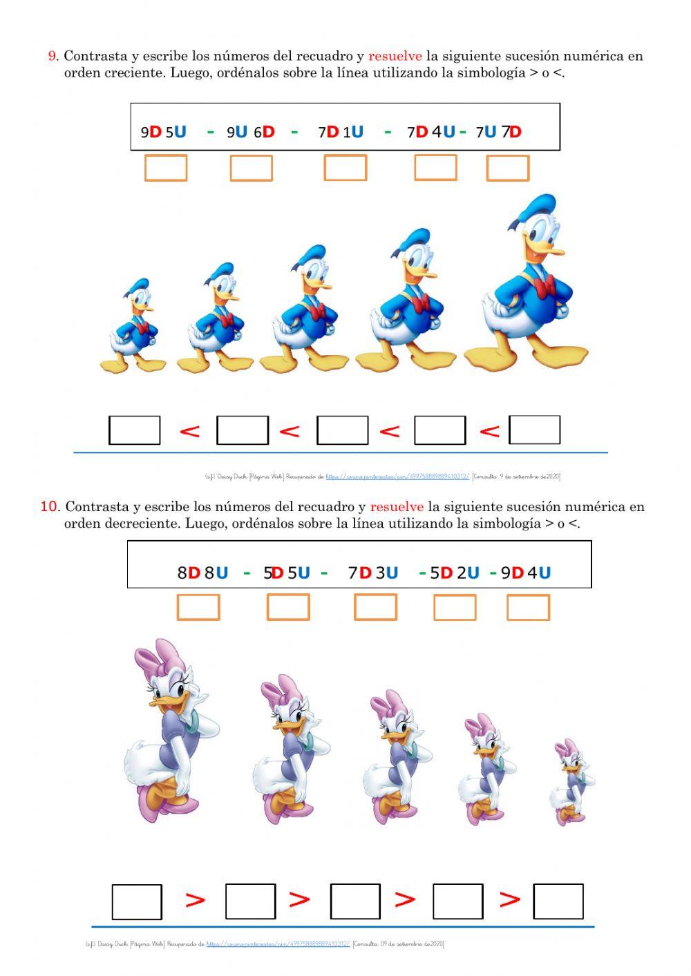 Numeración creciente y decreciente exercise | Live Worksheets