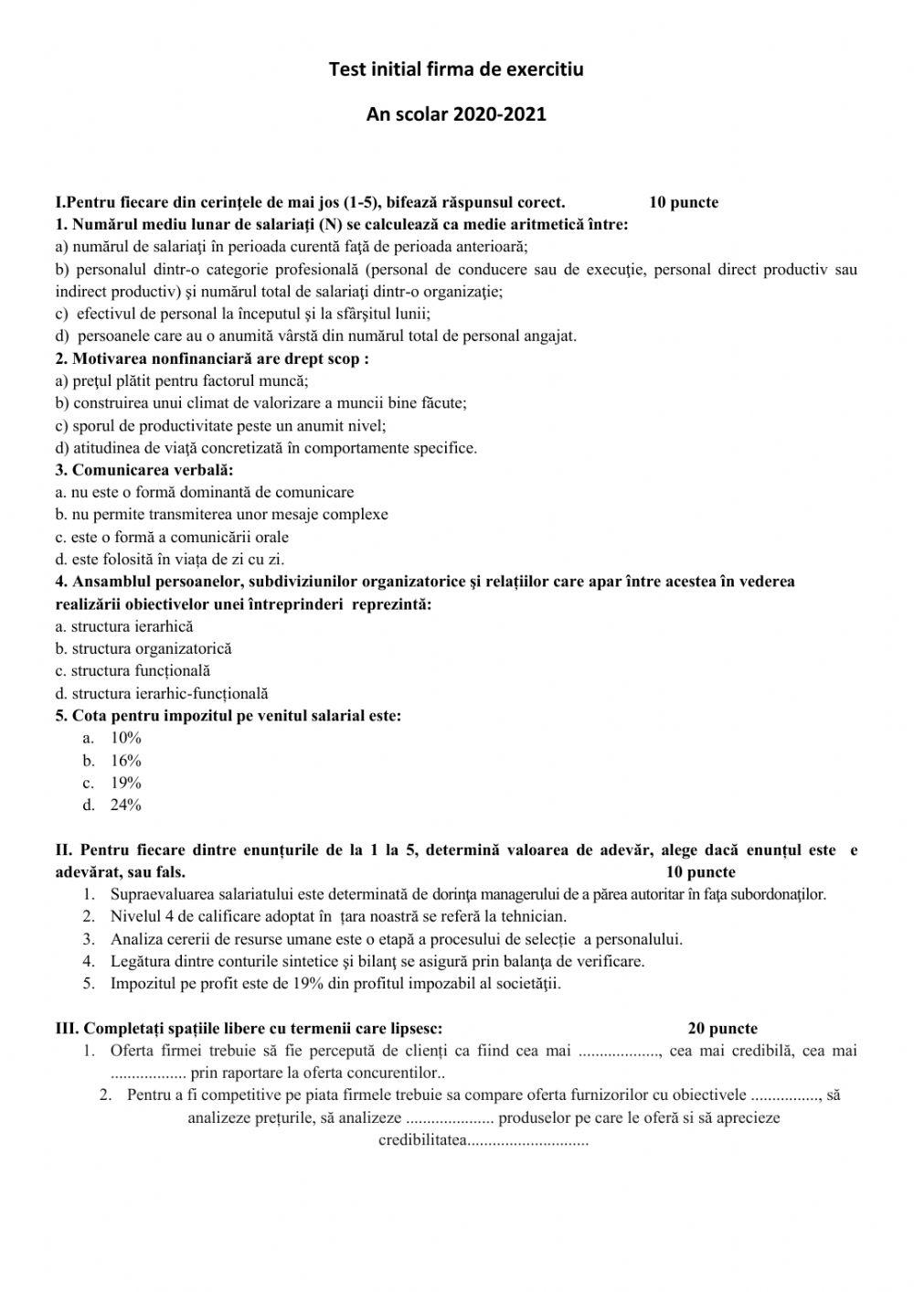 Test initial firma de exercitiu 367833 | roxana1967