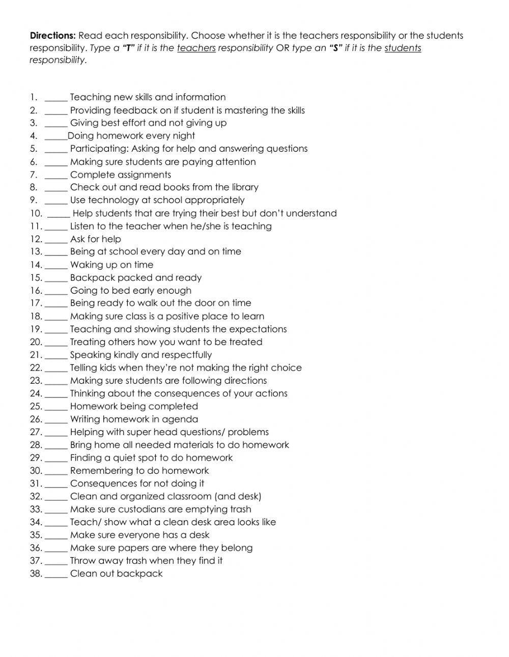 Responsibility 367941 | vsburke | LiveWorksheets