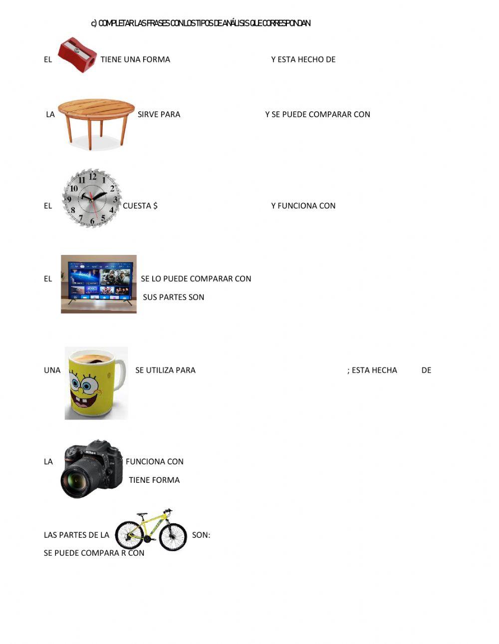 Análisis de productos interactive worksheet | Live Worksheets