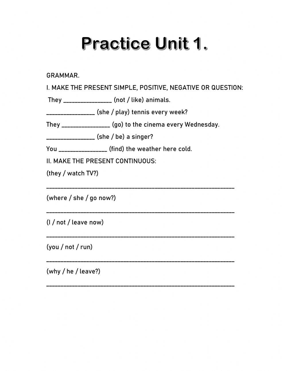 Practice Unit 1 DC4 worksheet | Live Worksheets