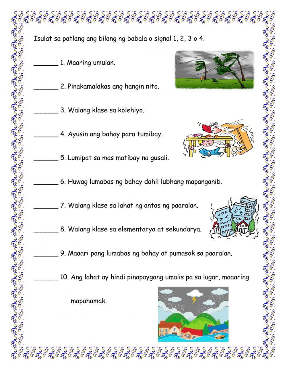 Worksheet Araling Panlipunan Uri Ng Kalamidad Workshe - vrogue.co