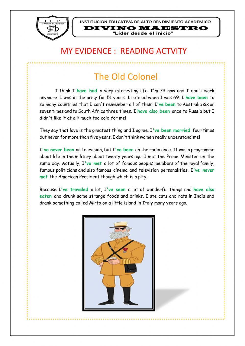 MY EVIDENCE : Reading and Grammar - Unit 6 interactive worksheet | Live ...