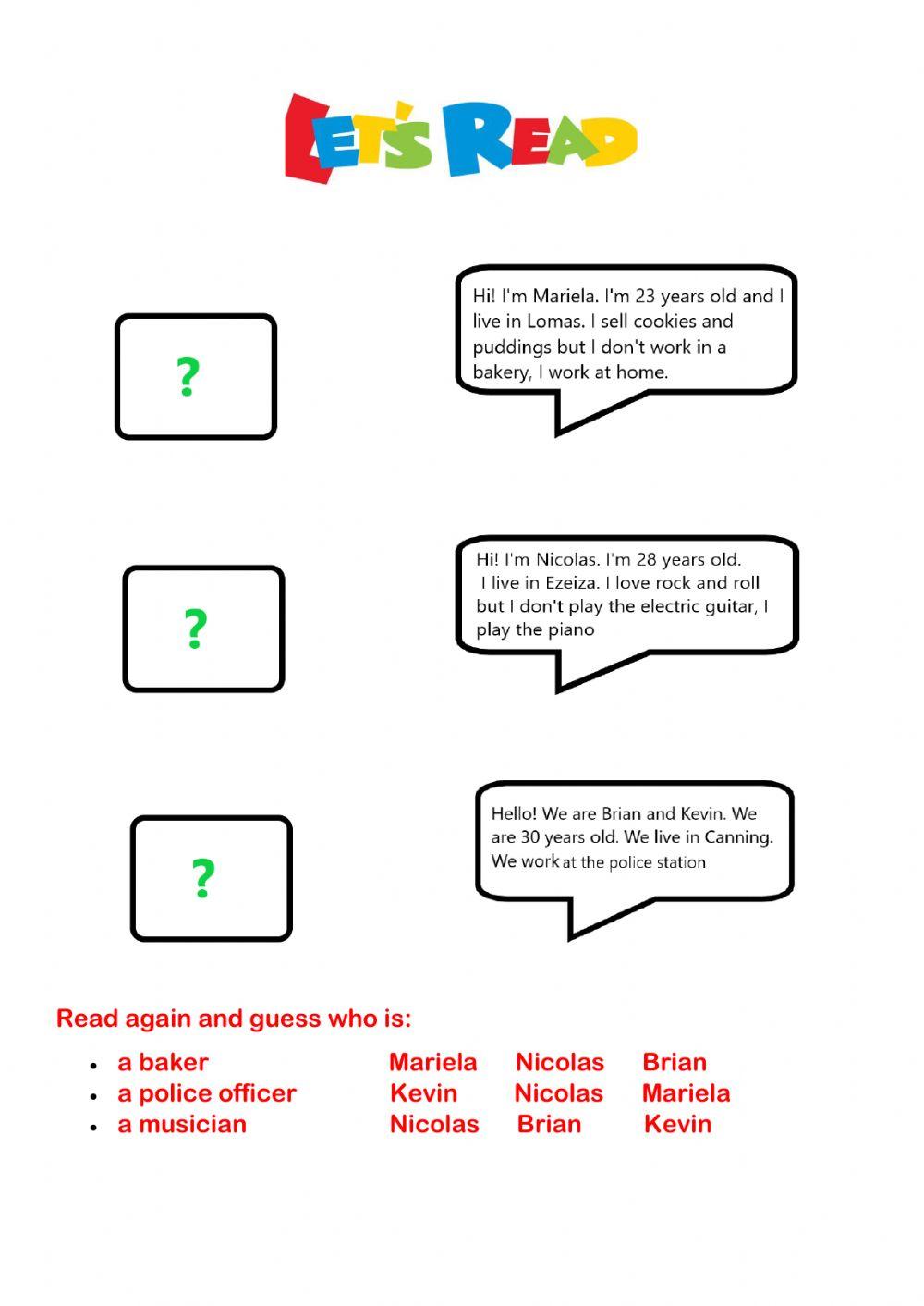 Professions activity for secondary | Live Worksheets