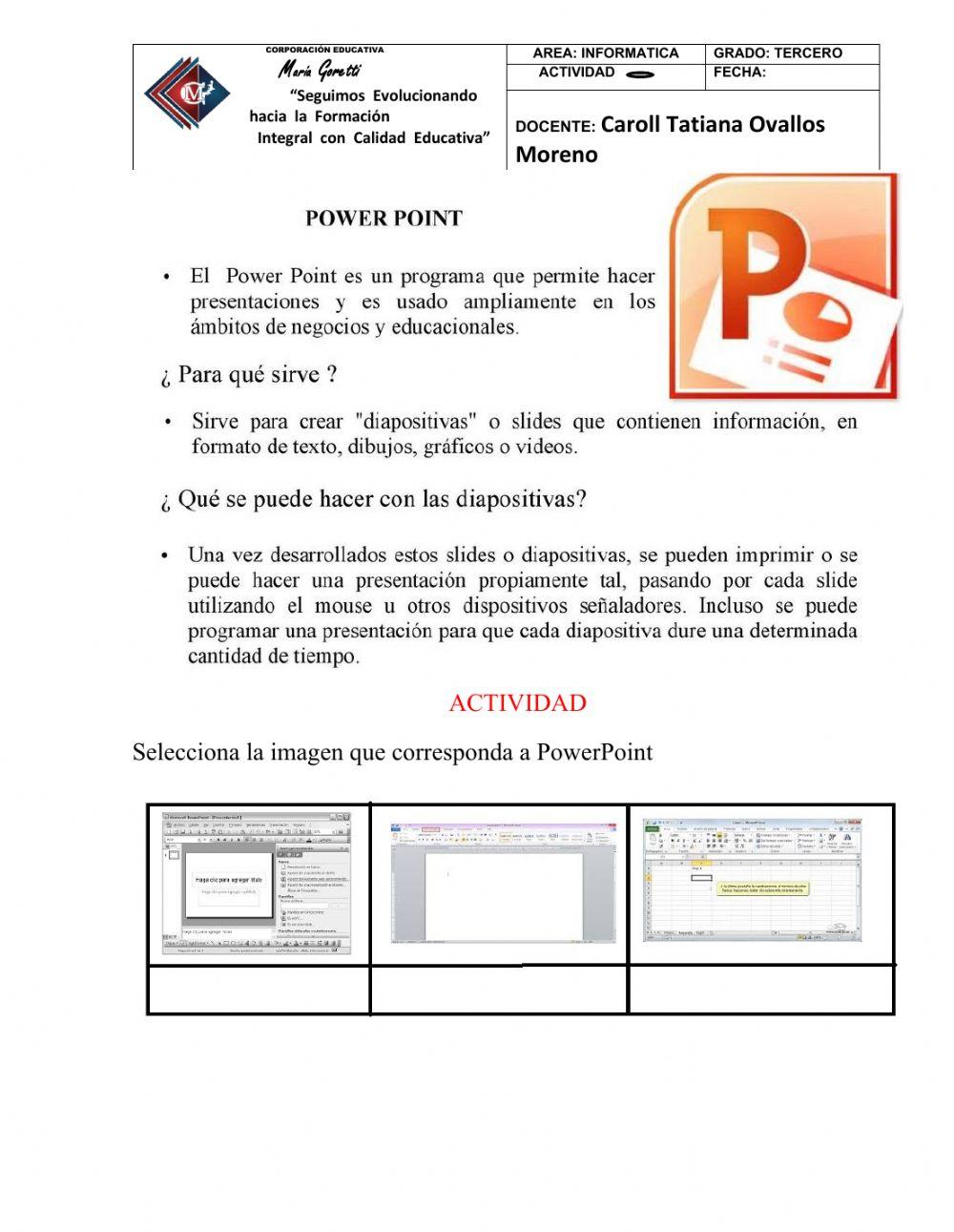 Powerpoint exercise | Live Worksheets