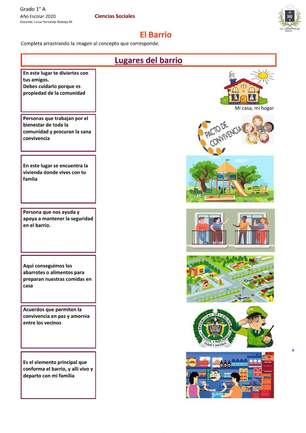 El barrio | Free Interactive Worksheets | 370521