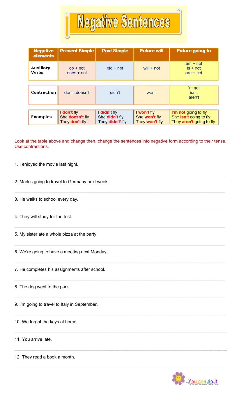 Negative Sentences Exercise Live Worksheets negative-sentences-exercise-live-worksheets