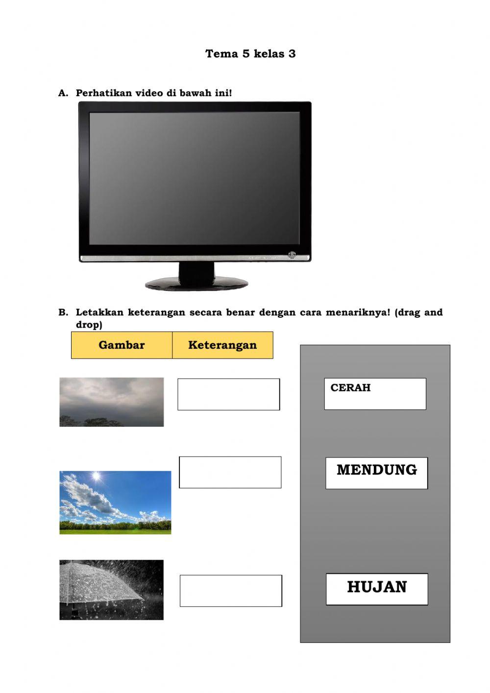 Tematik Cuaca worksheet | Live Worksheets